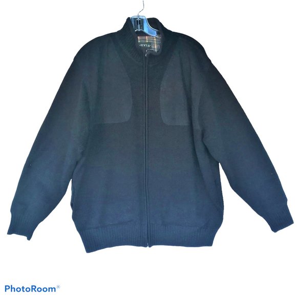 Orvis | Jackets & Coats | Orvis Sweater Knit Jacket Black Wool Full Zip ...